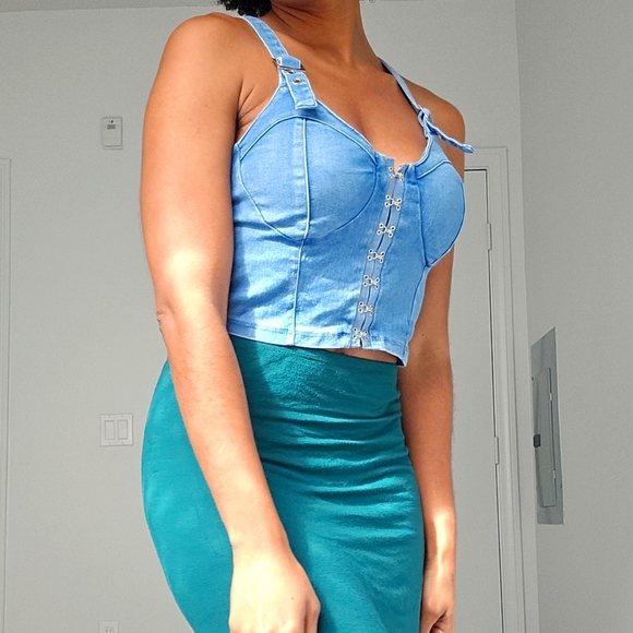 Mele E Pere | Tops | Mele E Pere Jean Bustier Top | Poshmark